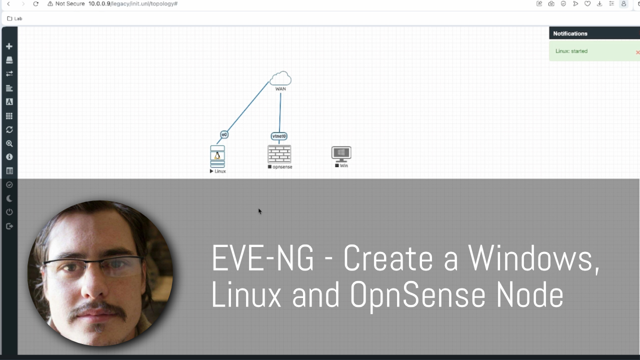 How to create a Windows, Linux and OpnSense node in EVE-NG